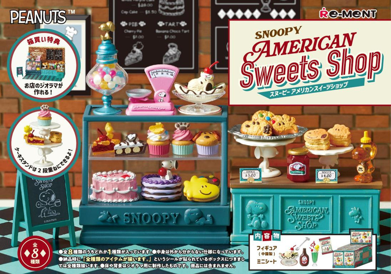 Re-ment Snoopy American Sweets Shop – 8pcs Complete Box – Nyan Merch